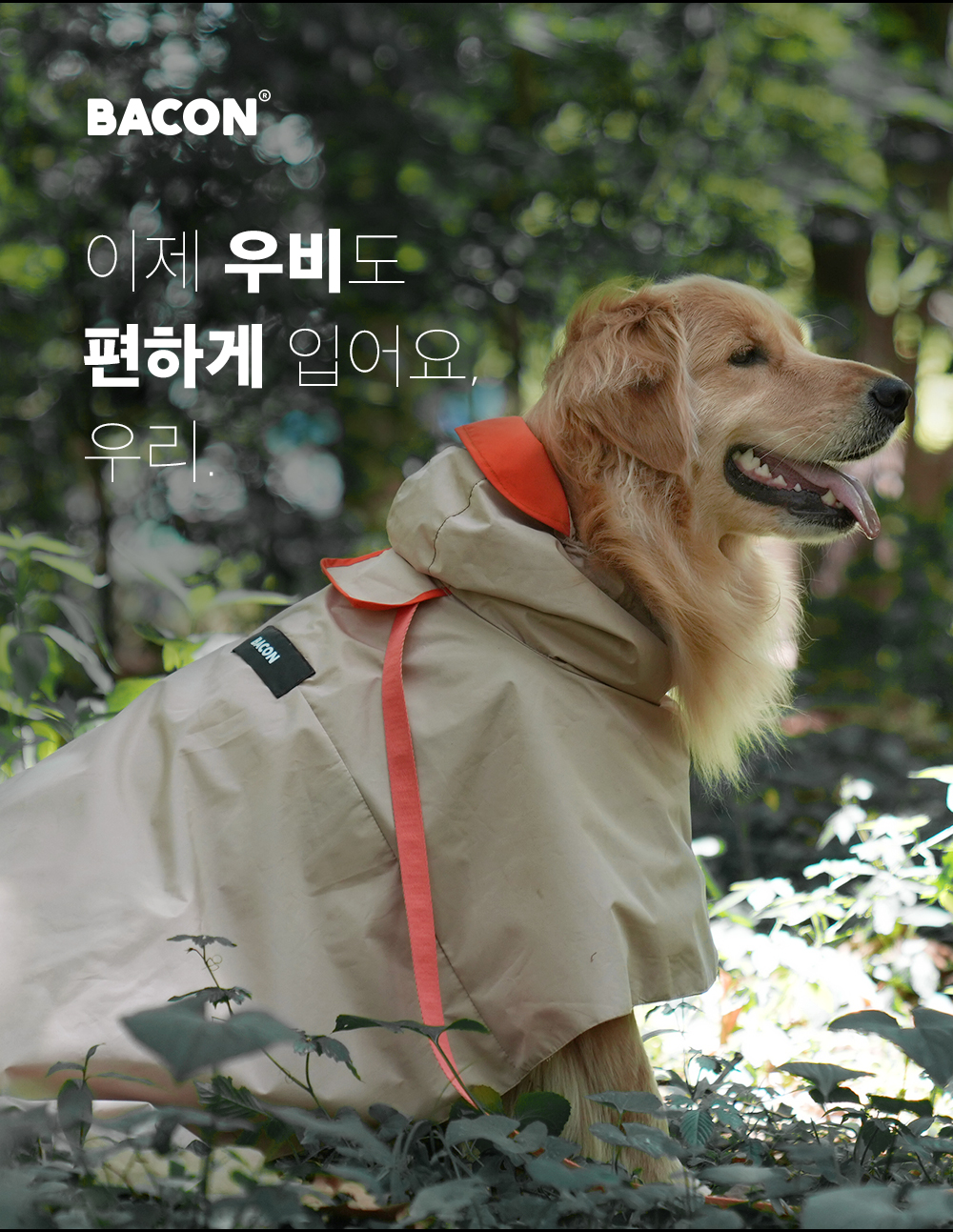 바잇미 :: 베이컨박스 이지웨어 레인코트-베이지(S-3XL)